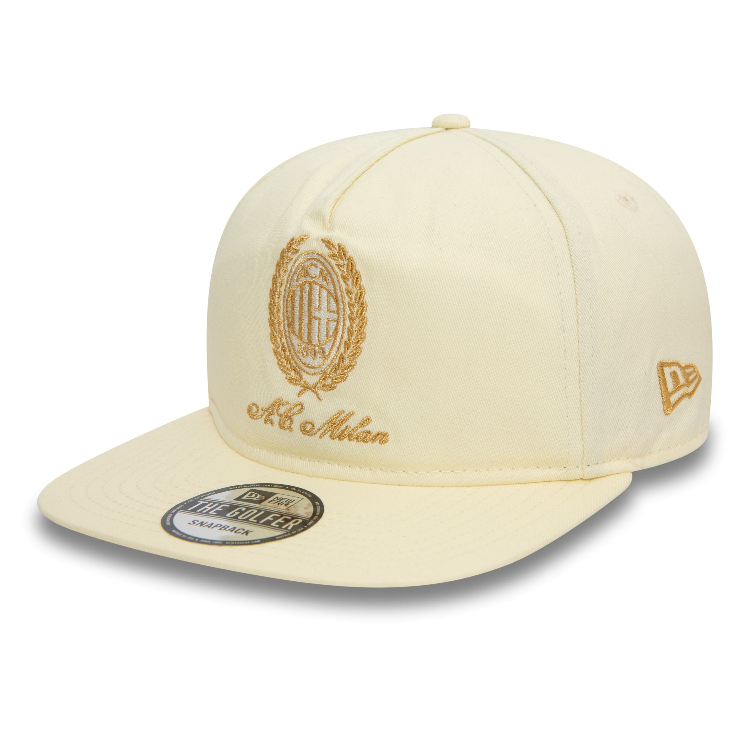 AC Milan Heritage Gold Golfer Cap Adults - Chalk White | TheRaceWorks