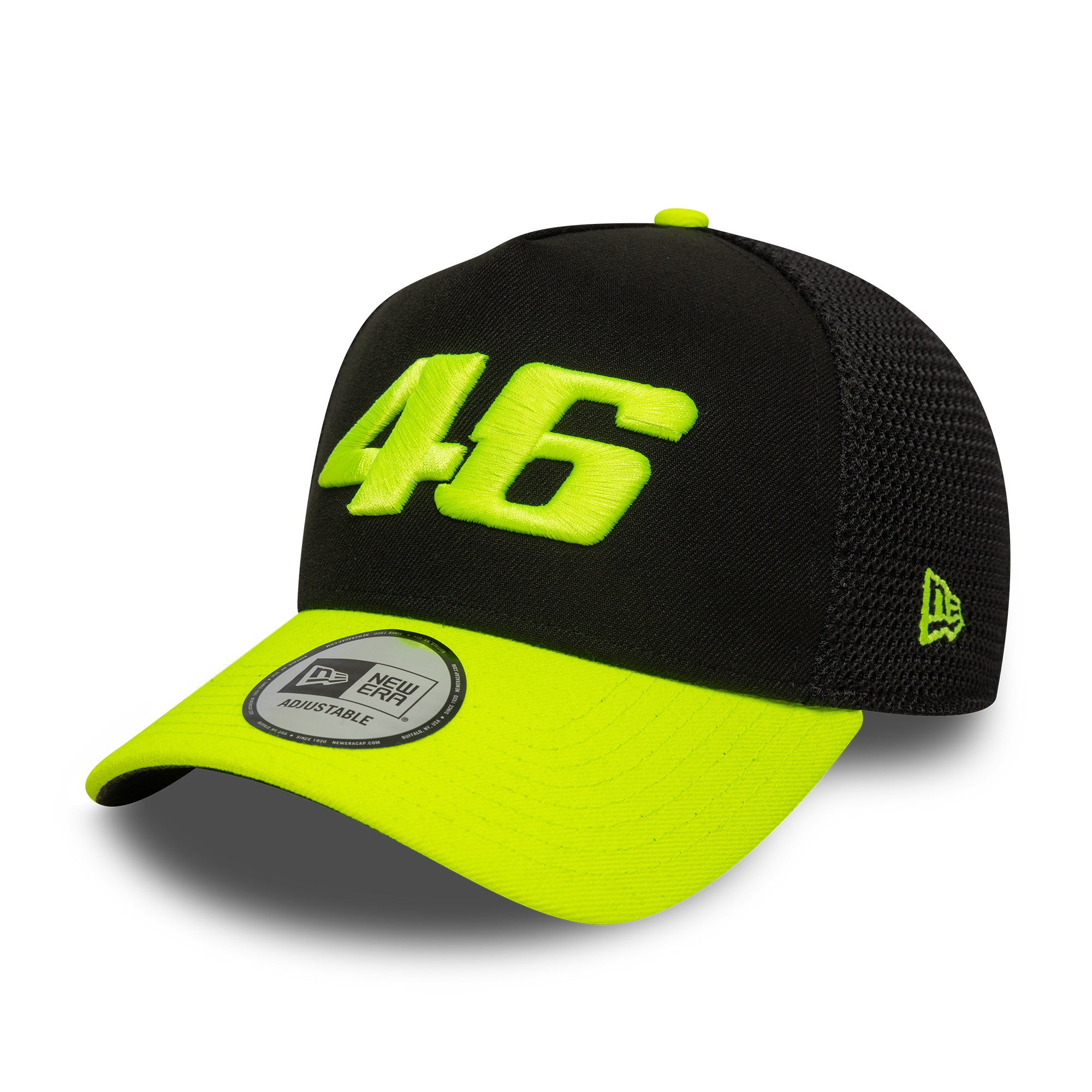 VR46 Vale E-Frame Trucker Cap Adults - Black/Neon Yellow | TheRaceWorks